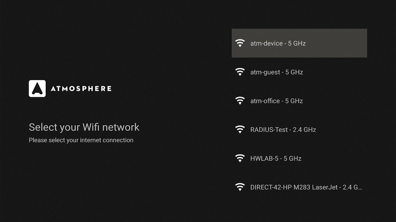 How do I install my Atmosphere TV device?