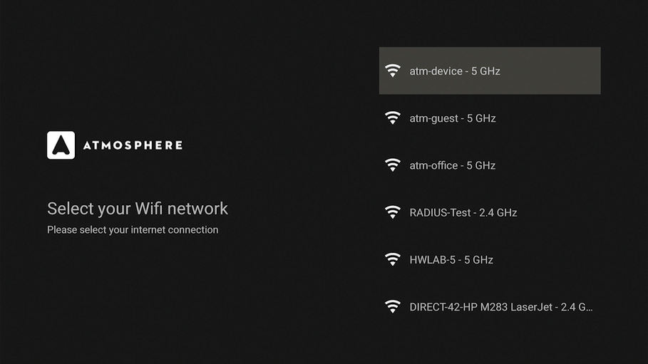 How do I install my Atmosphere TV device?